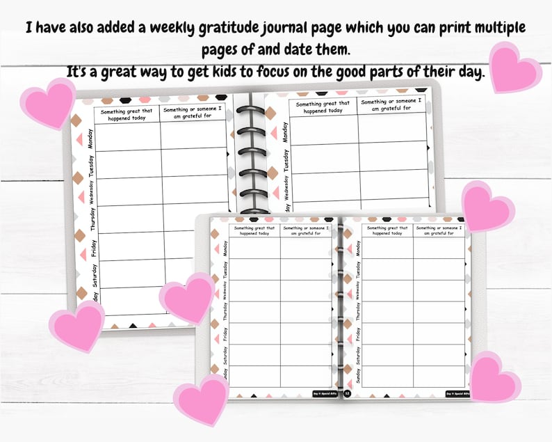 Kids Growth Mindset Gratitude Journal, Girls Digital PDF Download, A4 ...