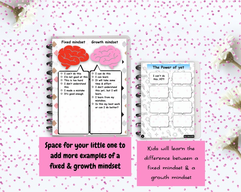 Kids Growth Mindset Gratitude Journal, Girls Digital PDF Download, A4 ...