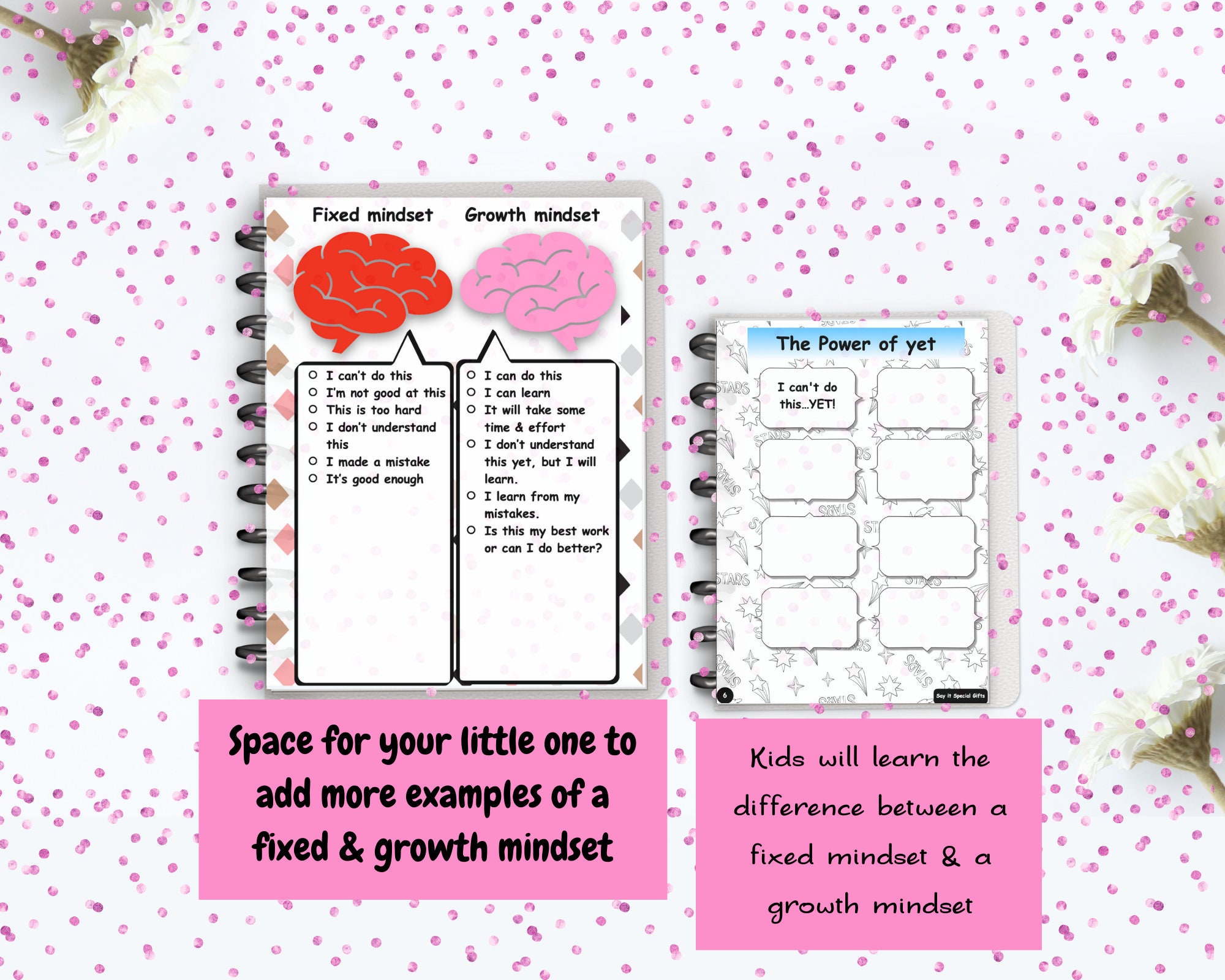 Kids Growth Mindset Gratitude Journal, Girls Digital PDF Download, A4 ...
