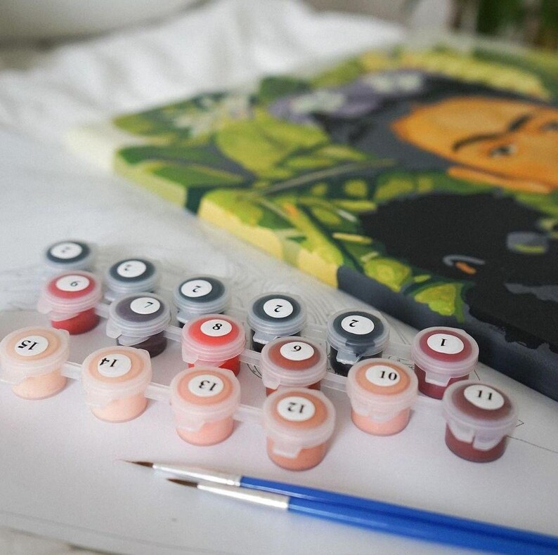 Frida Kahlo Paint by Number Kit, Framed Canvas Set for Adults, DIY ...