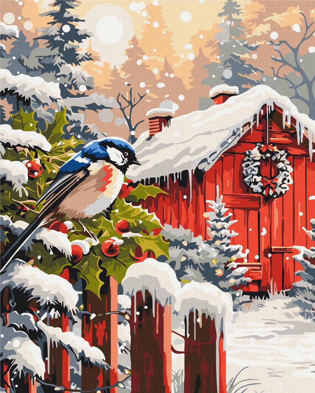 Winter Bird Paint by Number Kit: Framed Christmas DIY Decor - Etsy