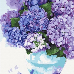 Paint by Number Hydrangea, Floral Paint by Number Kit for Adults With ...