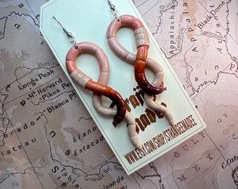 Earthworm Earrings Polymer Clay Made to Order - Etsy