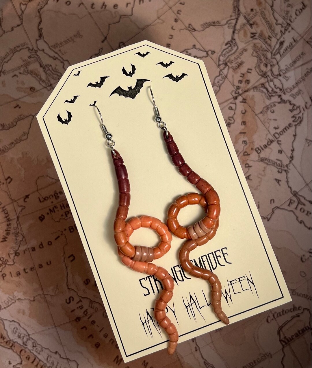 Earthworm Earrings Polymer Clay Made to Order - Etsy