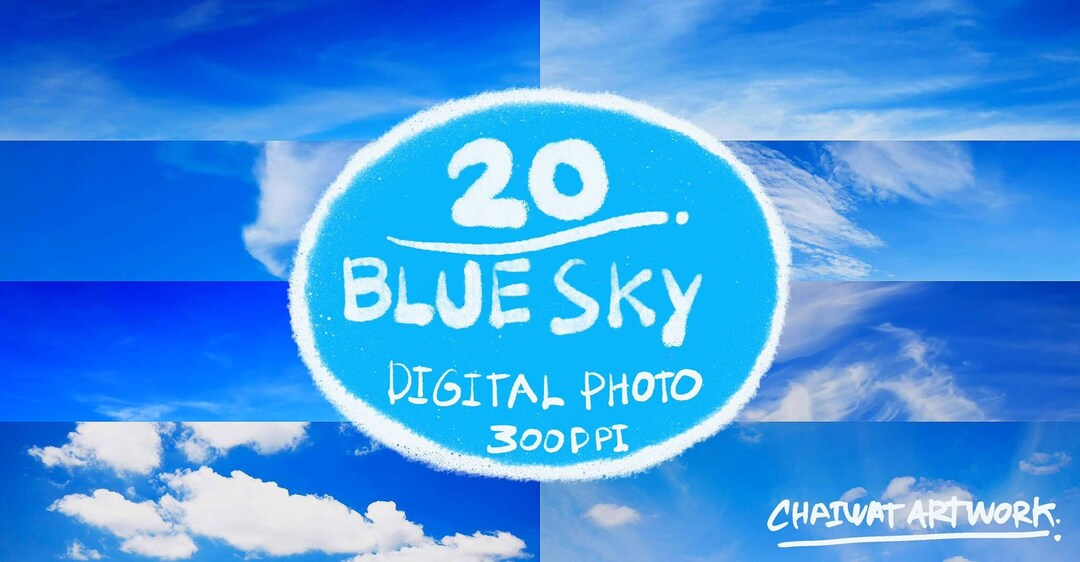 Blue Sky Digital Photo Background, Sky Backgrounds, Blue Gradient Paper ...