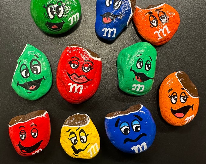 Giant Peanut M&M Candy Painted Rocks - Etsy