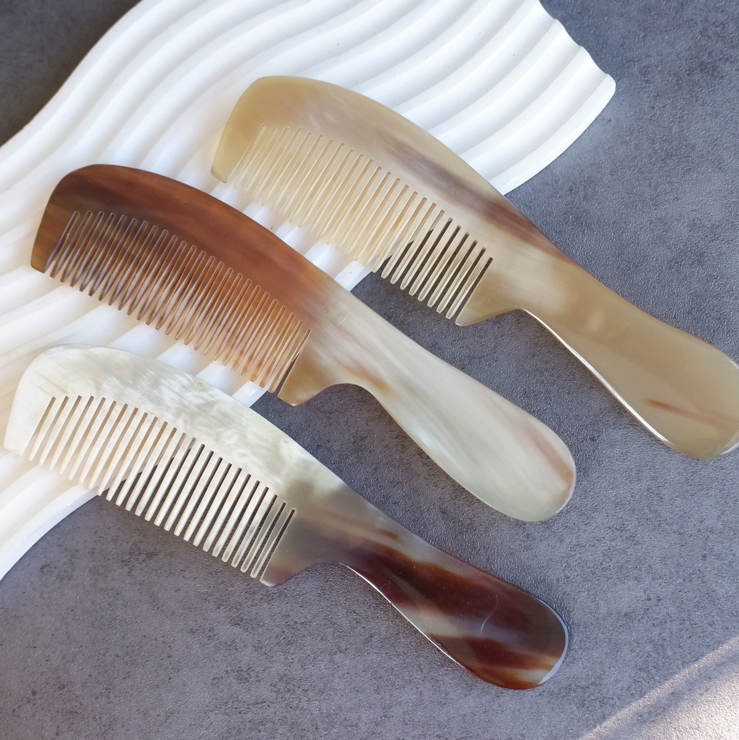 Personalized Genuine Luxury Buffalo Horn Comb, Anti Static and Massage ...