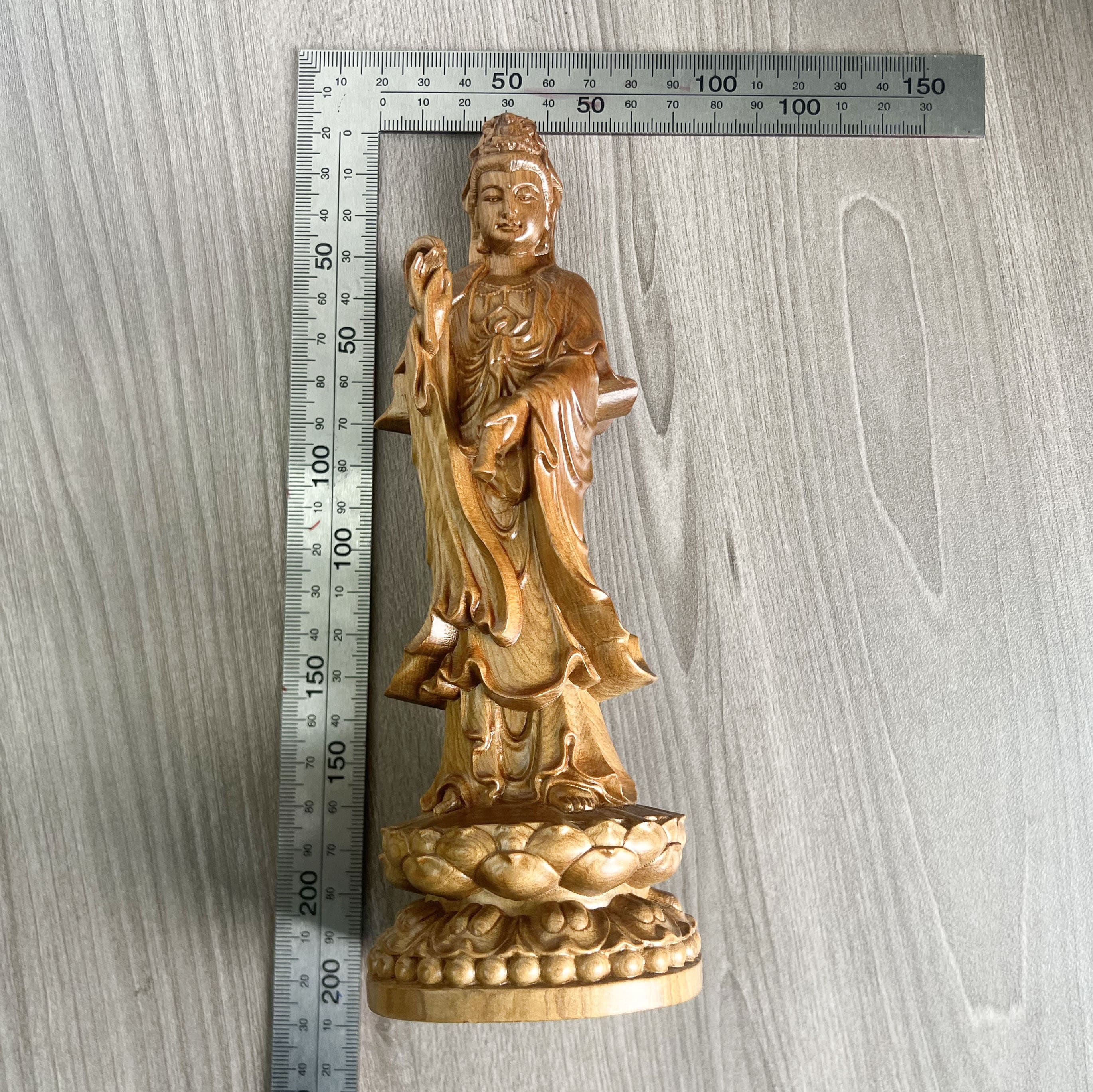 Three Saints of the Western Pure Land, Real Wooden Buddha Statue ...