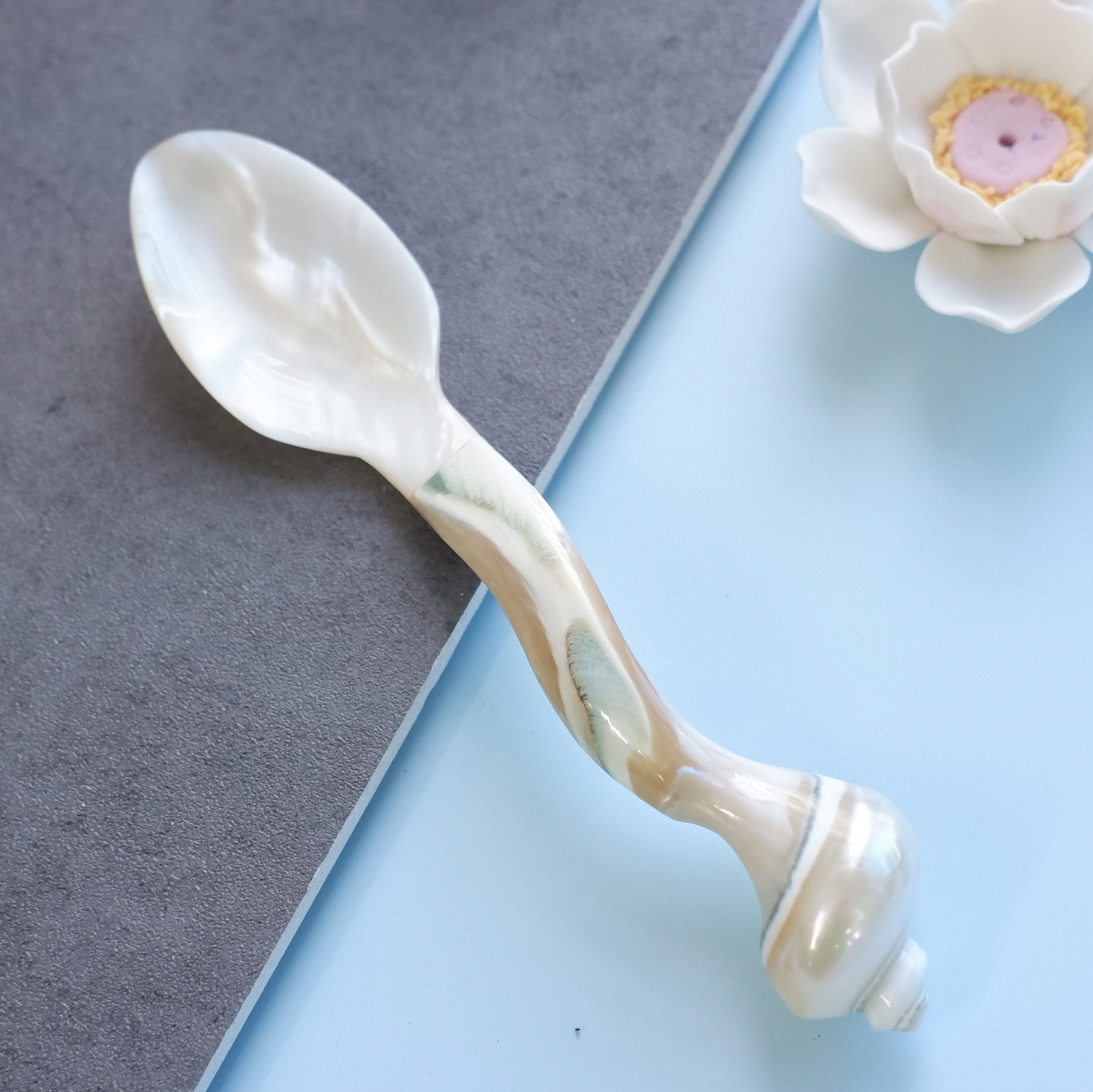 Handmade Mother of Pearl Caviar Spoon, Personalized Caviar Spoon, Shell ...