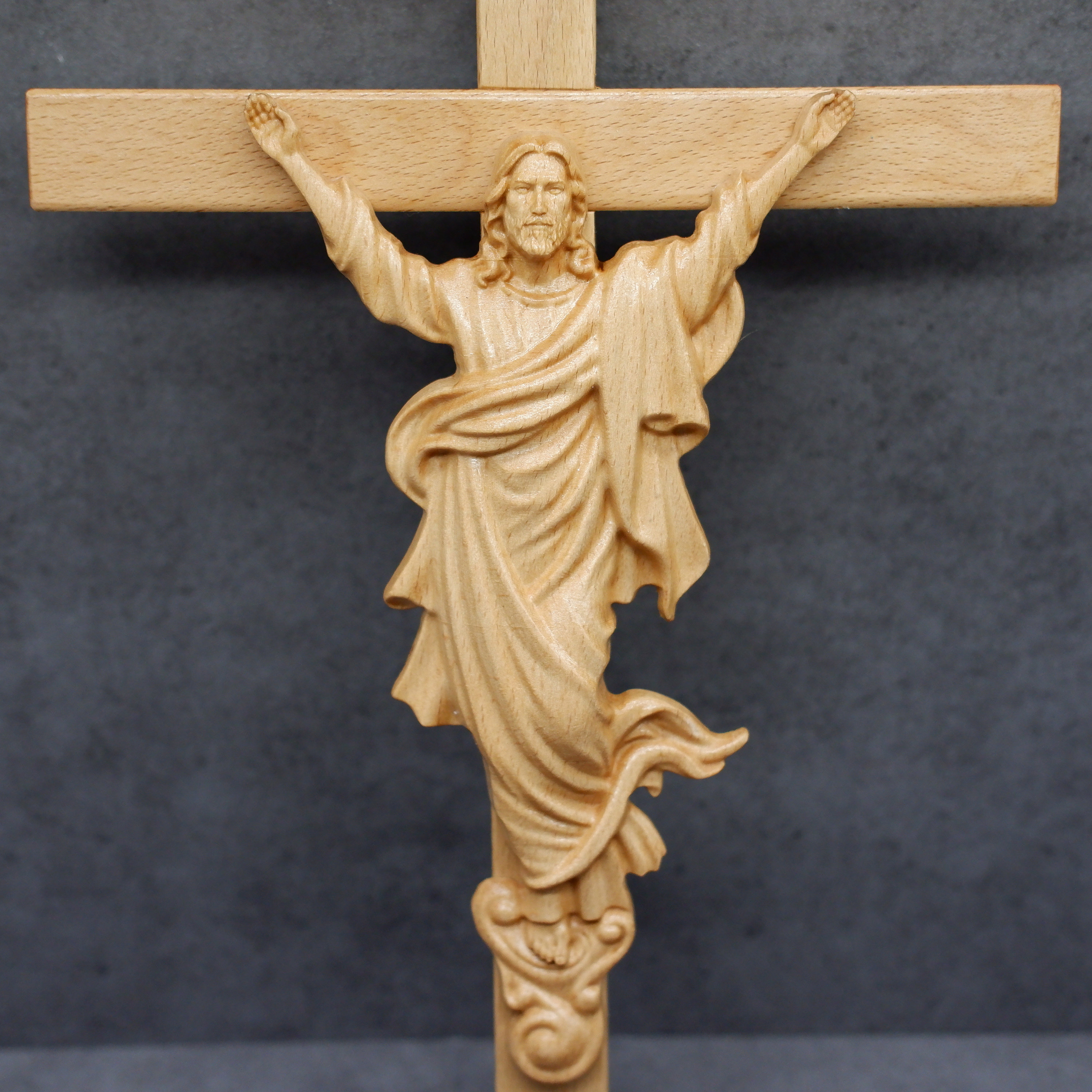Handmade Wooden Jesus on the Cross Statue, Catholic Statue for Home ...