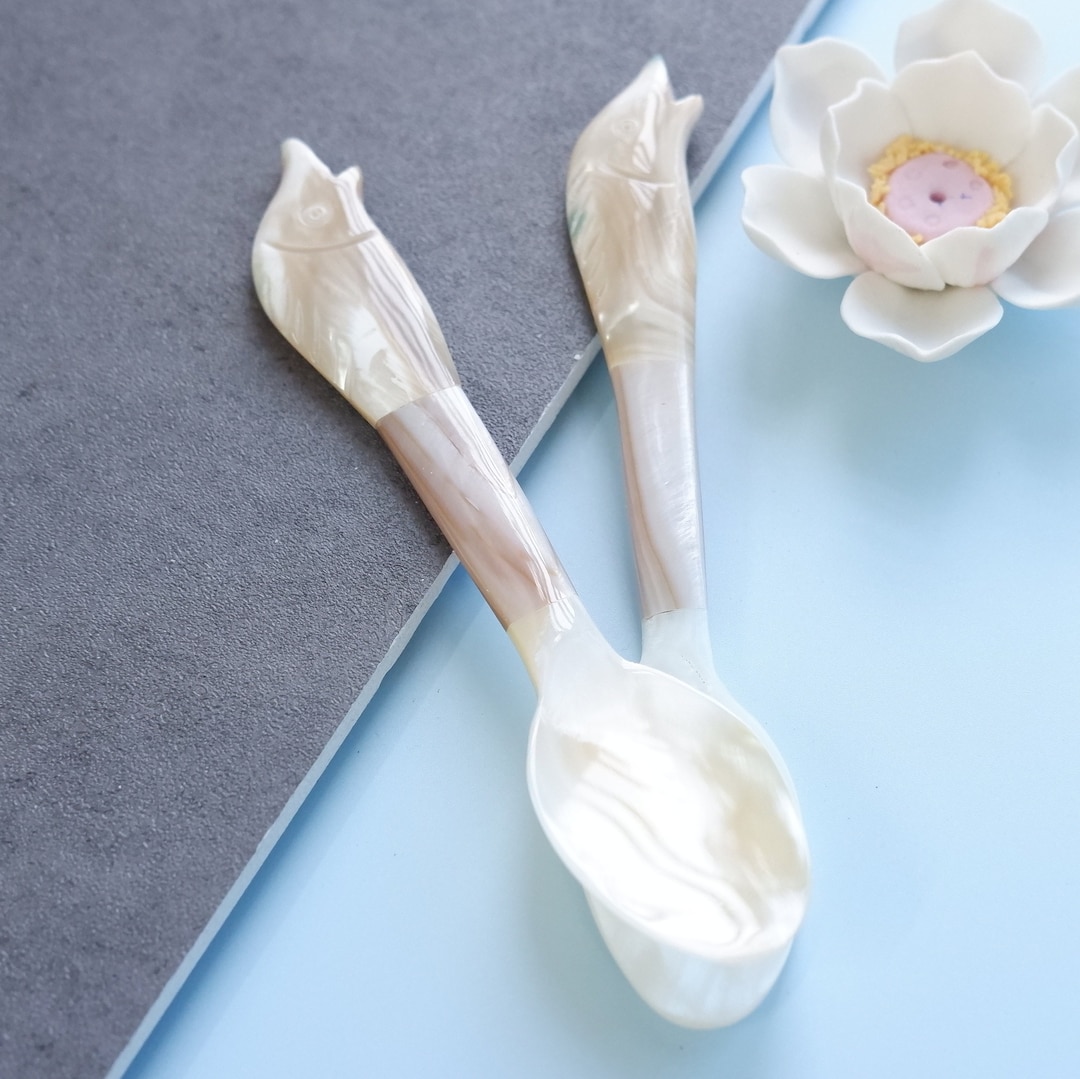 Personalized Shell Spoon, Golden Oyster Caviar Spoon, Black Caviar Set ...