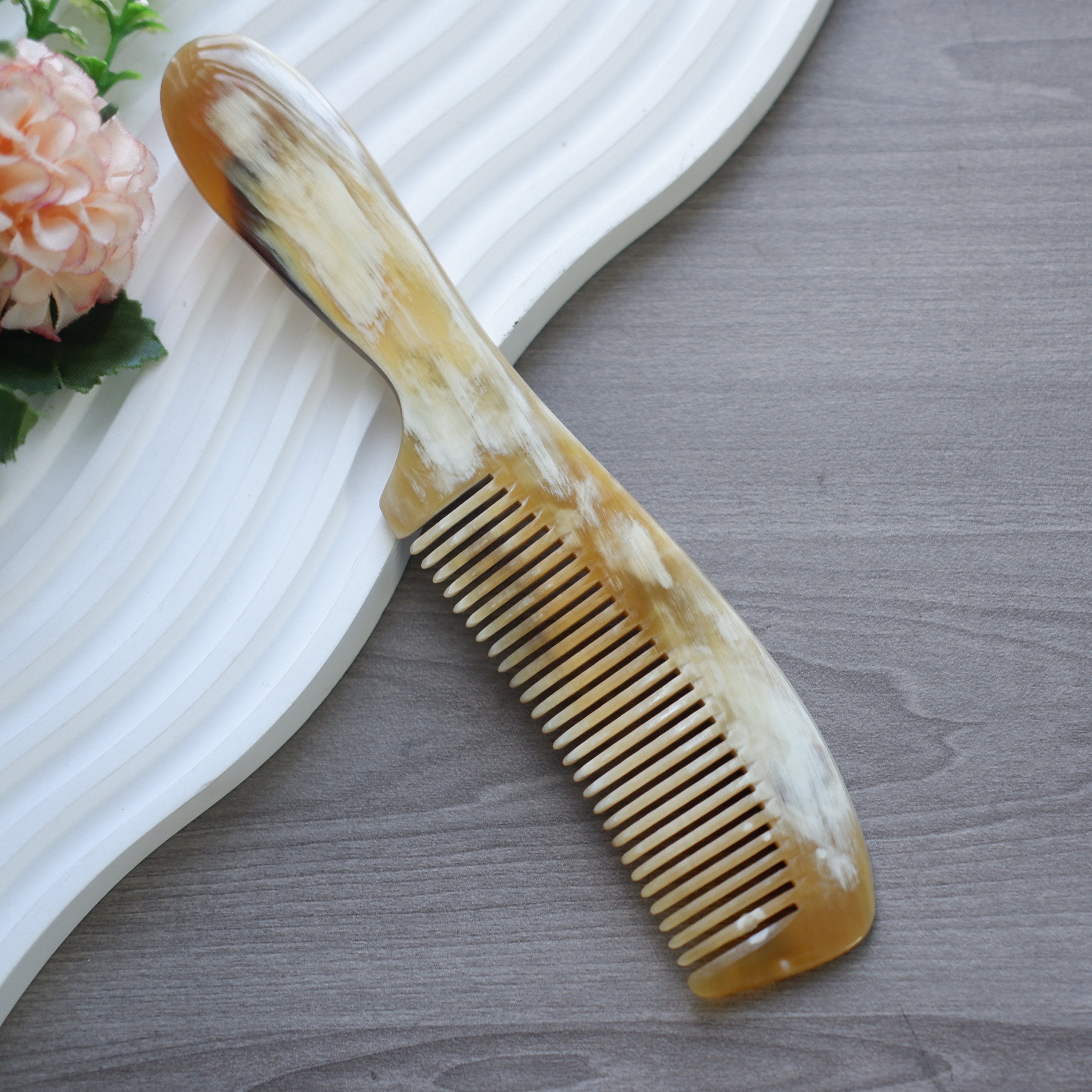Personalized Genuine Luxury Buffalo Horn Comb, Anti Static and Massage ...