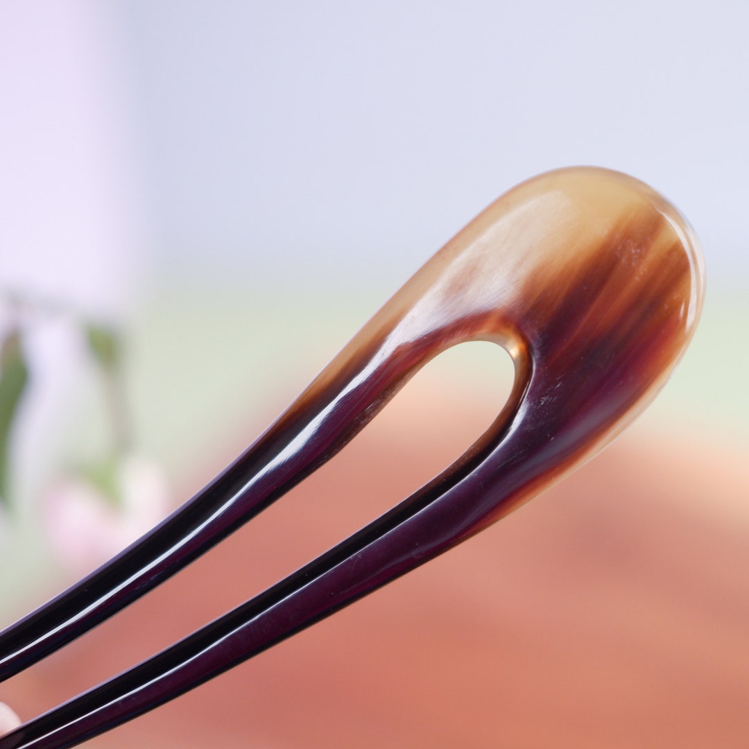 Elegant Natural Hon Horn Two Prong, Hair Forks for Women, Daughter ...