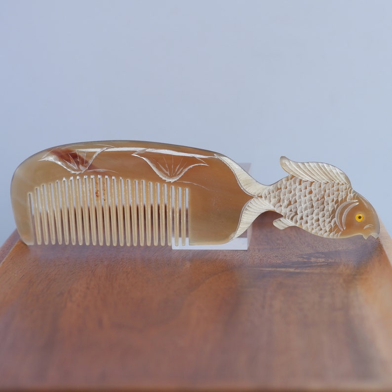 Personalized Genuine Fish Enggrave Buffalo Horn Comb, Anti Static and ...