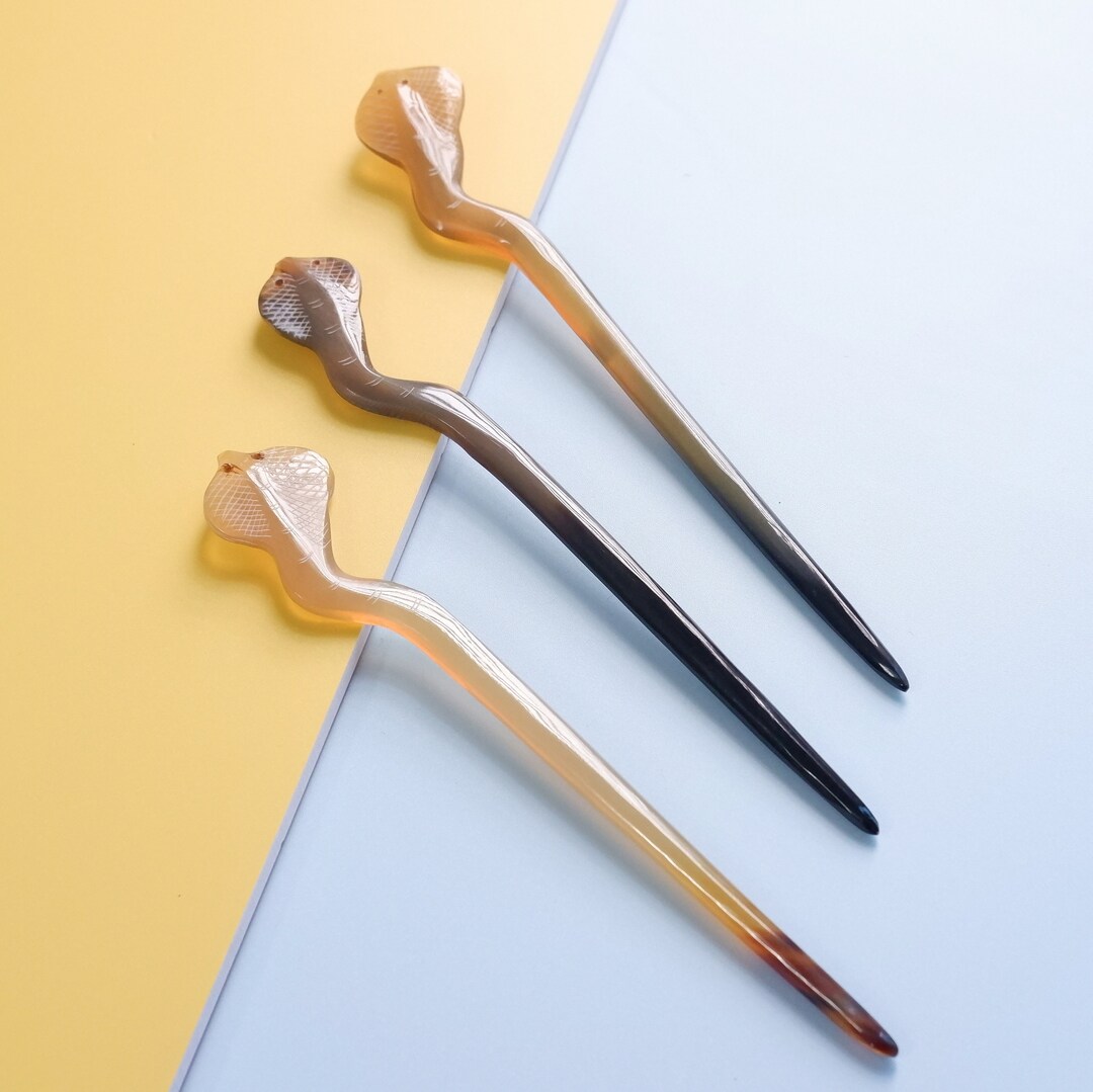 Snake Natural Horn One Prong, Hair Forks for Women, Daughter, Grandma ...