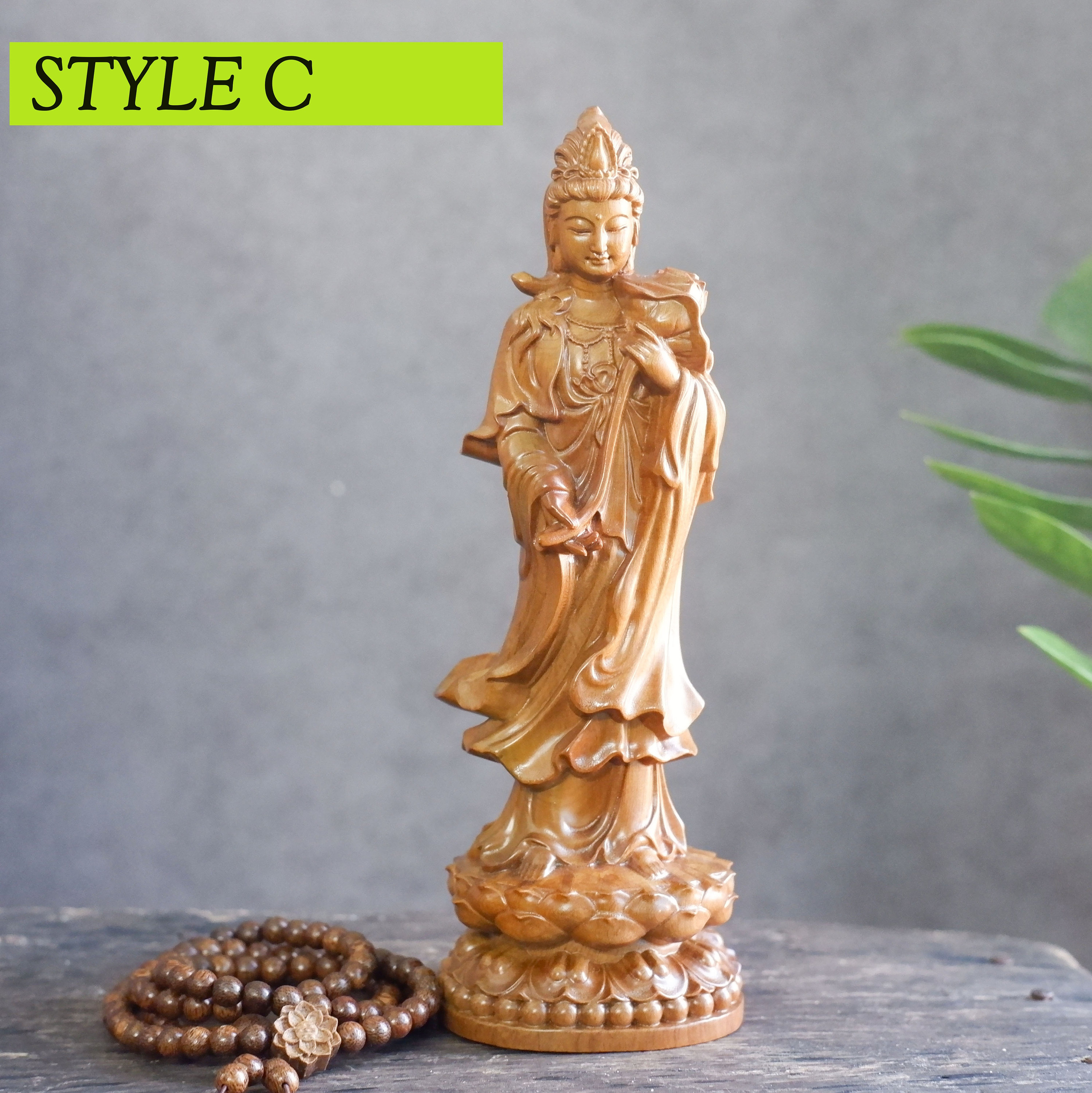 Three Saints of the Western Pure Land, Real Wooden Buddha Statue ...