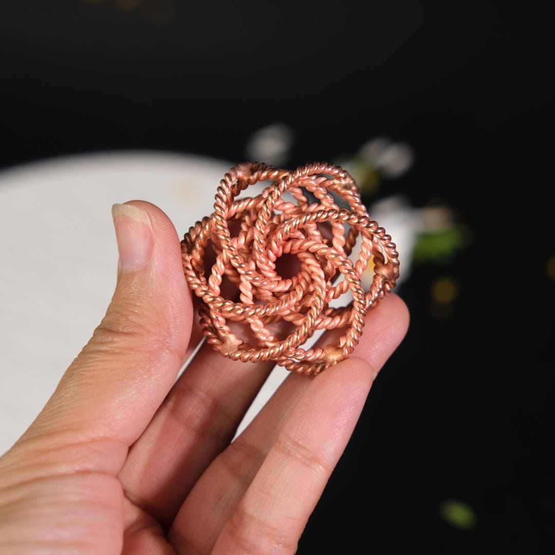 Double Layer Flower Tree of Life Copper Tensor Pendant, Sacred Geometry ...