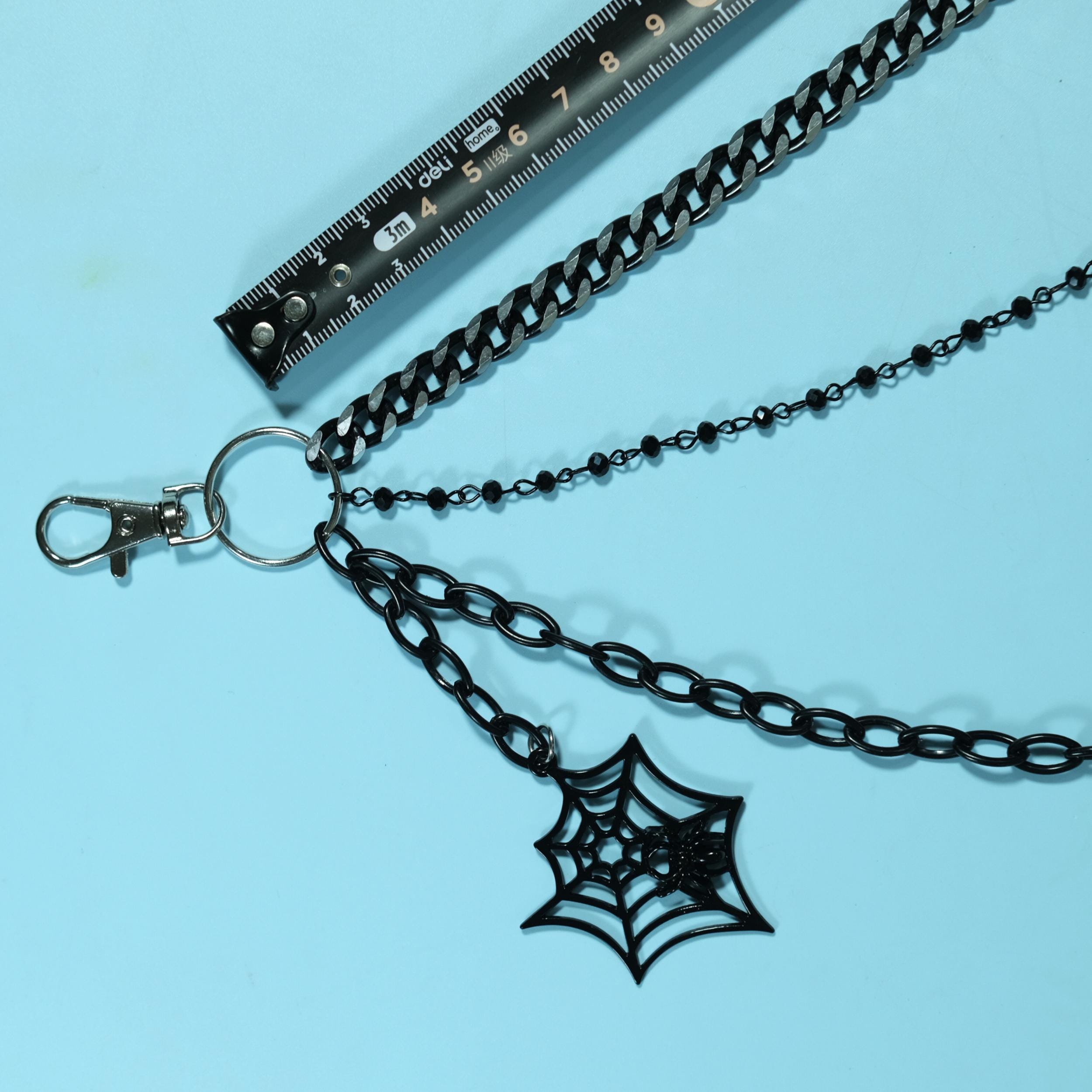 Punk Pants Chain, Gothic Goth Hip Hop Black Spider Layered Wallet and ...