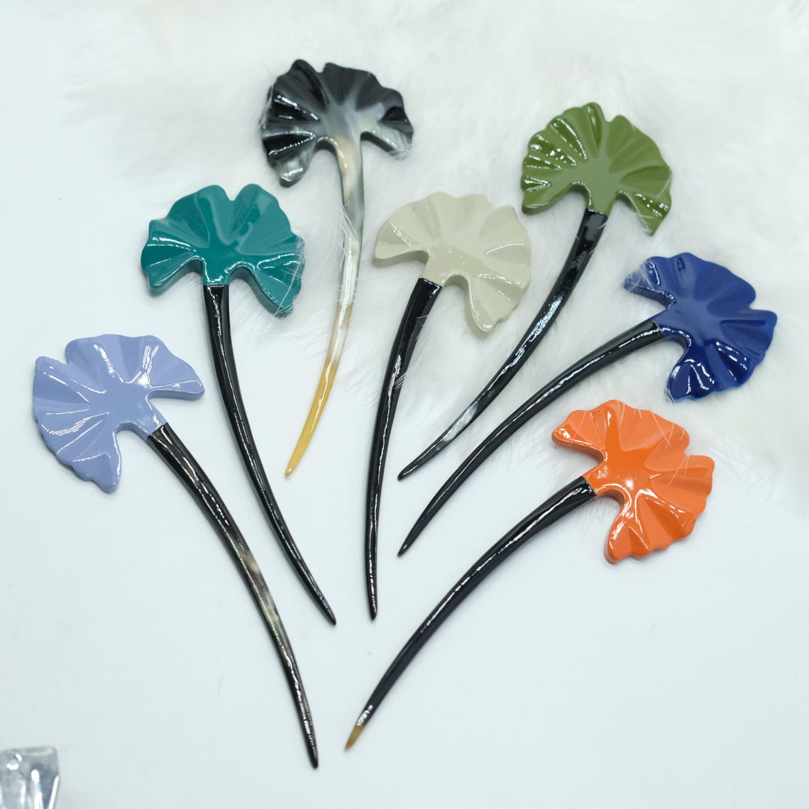 Ginkgo Leaf Natural Horn One Prong, Hair Forks for Women, Daughter ...