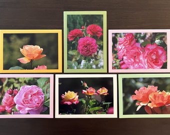 Flower Photo Note Cards, Set of 6 Handmade Blank Photo Cards With ...