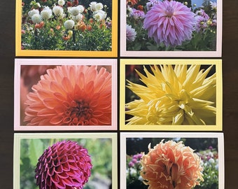 Flower Photo Note Cards, Set of 6 Handmade Blank Photo Cards With ...