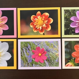 Dahlia Flower Photo Note Cards, Handmade Folded Blank Stationery Set - Etsy