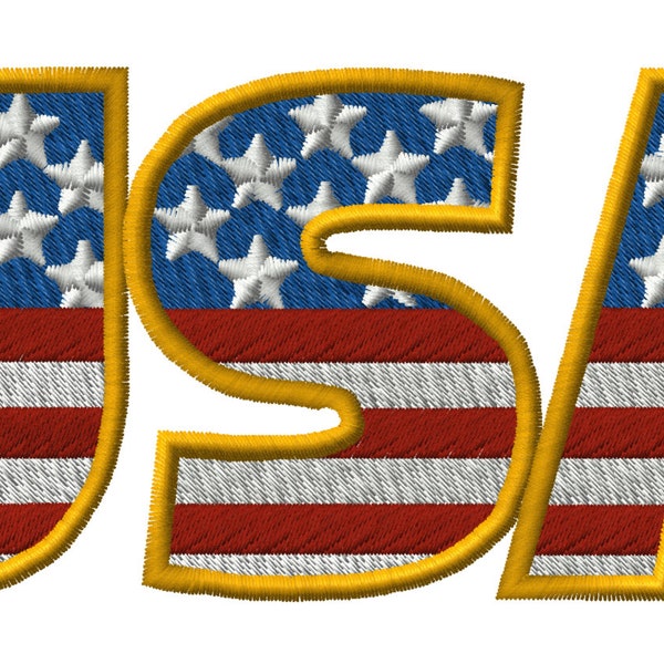 American Flag Machine Embroidery Design, USA Flag Embroidery, US Flag ...