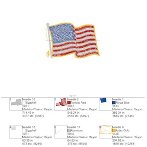 American Flag Machine Embroidery Design, USA Flag Embroidery, US Flag ...