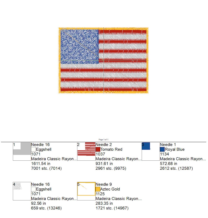 American Flag Machine Embroidery Design, USA Flag Embroidery, US Flag ...