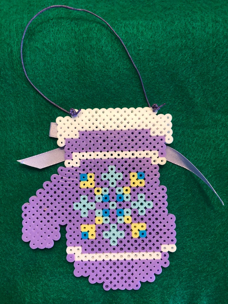 Purple Mitten Ornament Perler Beads Flat Décor - Etsy