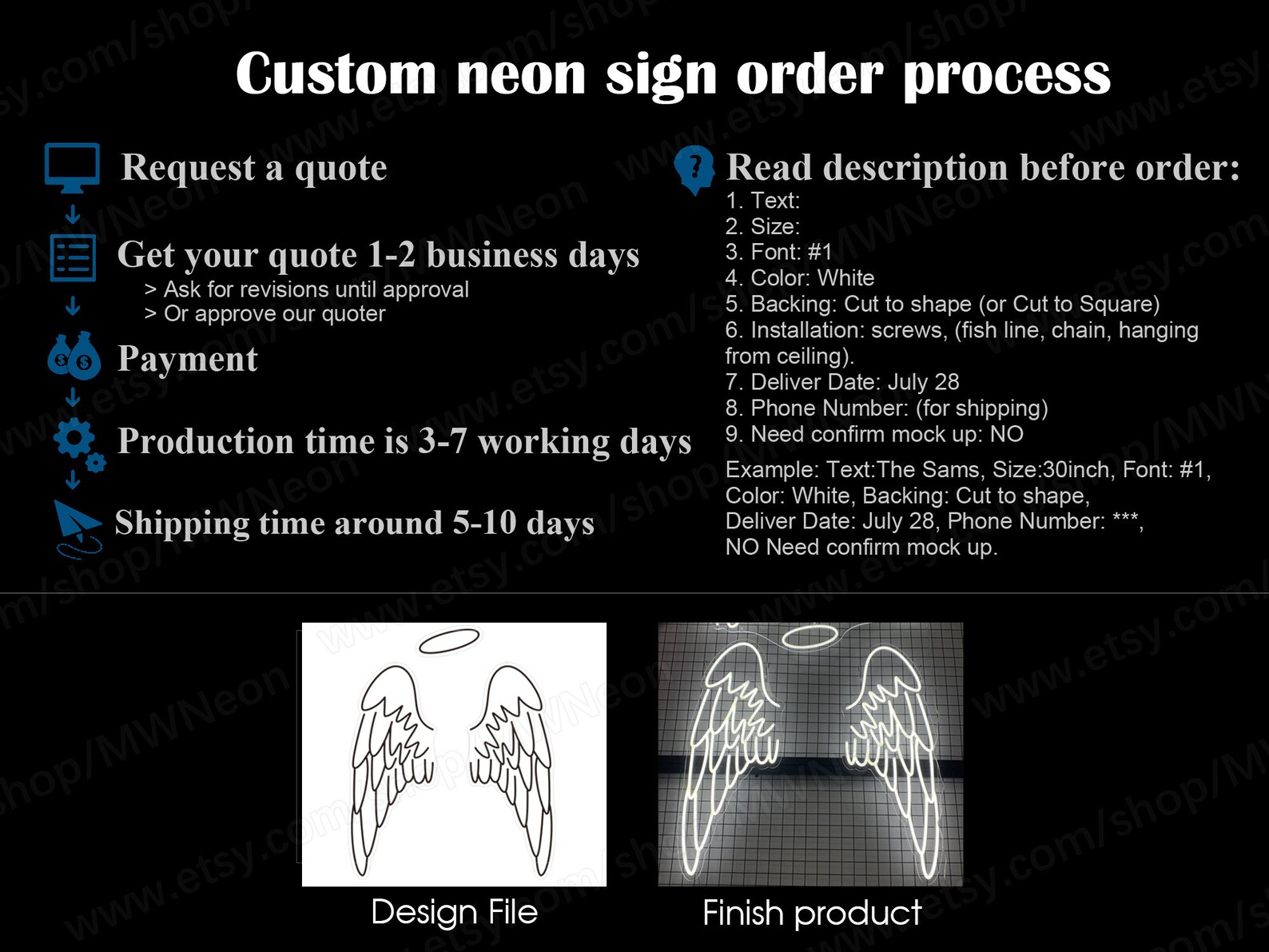 Custom Angel Wings Led Sign Neon Lights for Wedding Party - Etsy