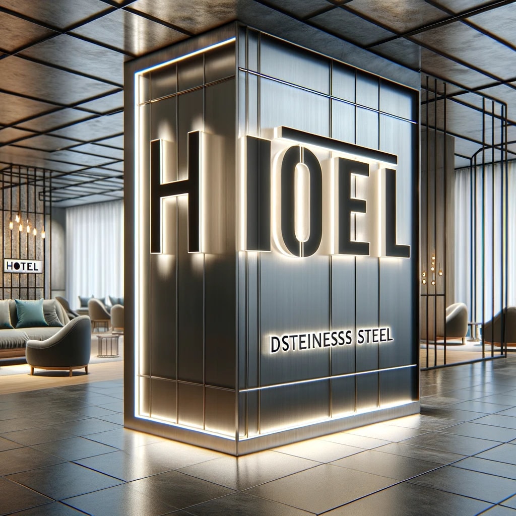 Customized 3D Metal Logo Sign Brushed Stainless Steel Sign Address Sign ...