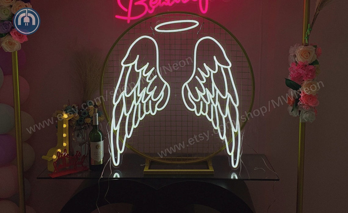 Custom Neon Sign Angel Wings Neon Sign Led Sign Neon Lights - Etsy