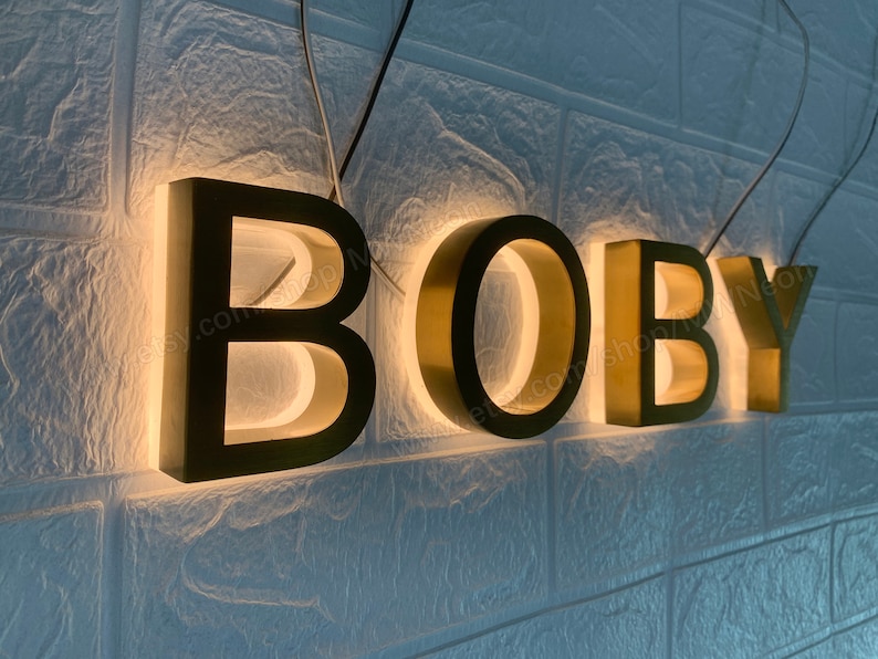 Customized 3D Metal Logo Sign Brushed Stainless Steel Sign Address Sign ...