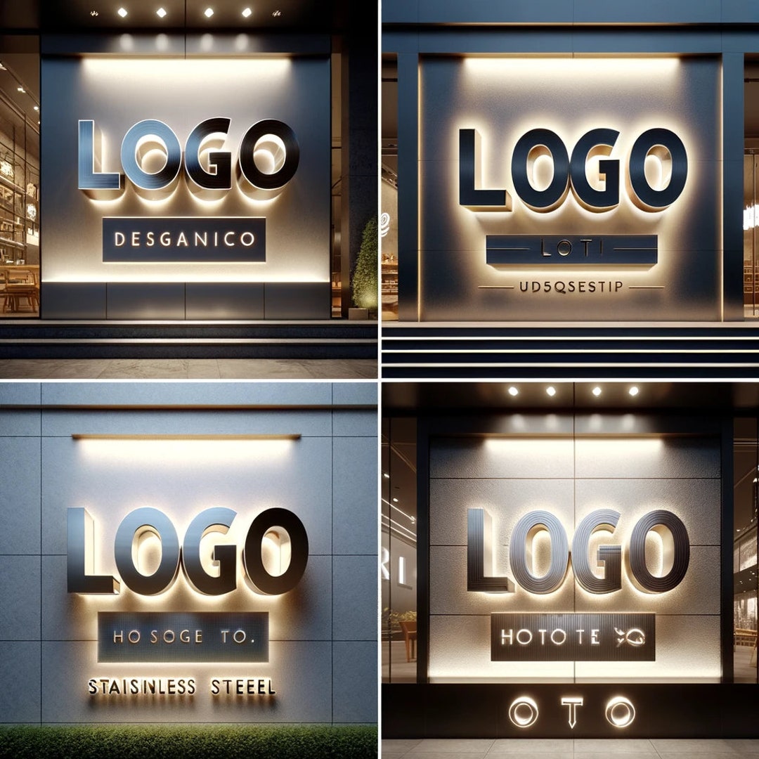 Customized 3D Metal Logo Sign Brushed Stainless Steel Sign Address Sign ...