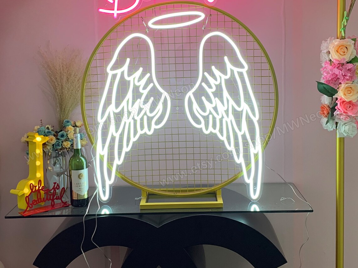 Custom Neon Sign Angel Wings Neon Sign Led Sign Neon Lights - Etsy