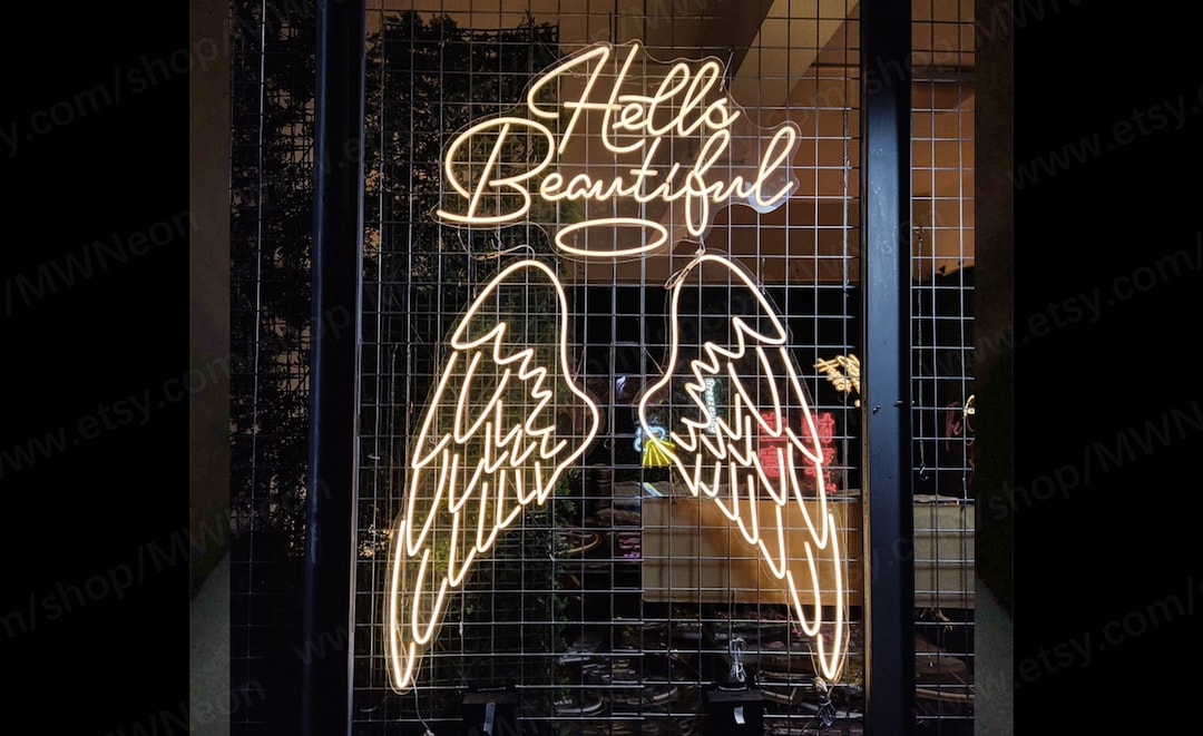 Custom Angel Wings Neon Light Sign, Bar Led Neon Sign, Wings of Angels ...