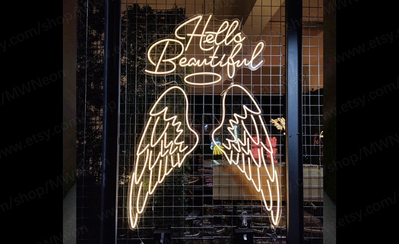 Custom Angel Wings Neon Light Sign, Bar Led Neon Sign, Wings of Angels ...