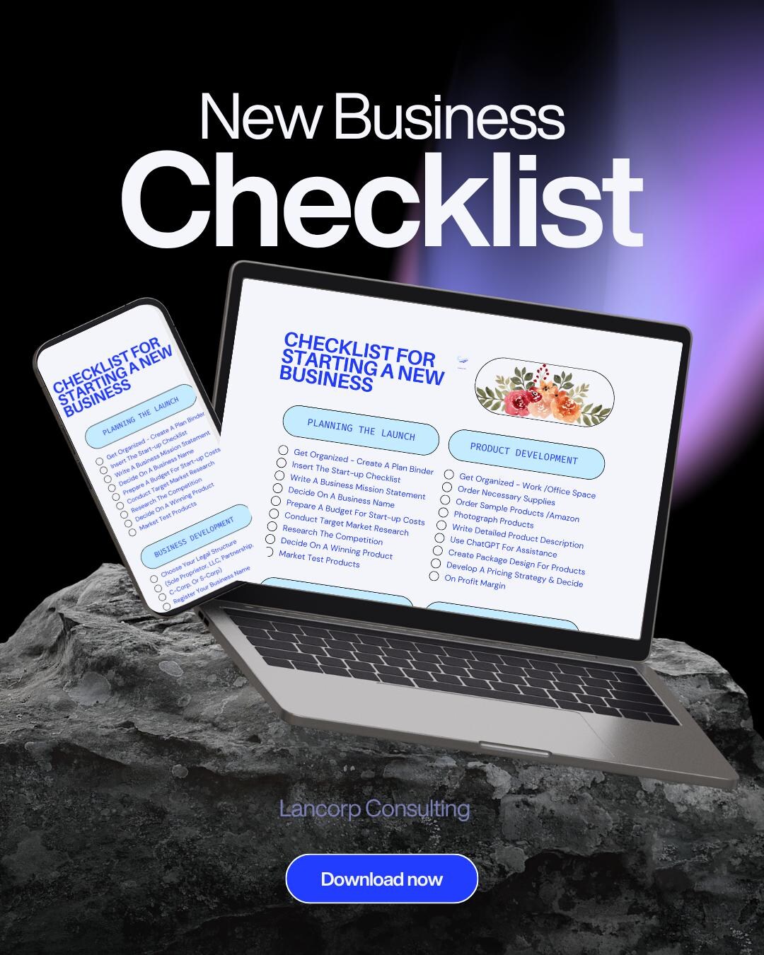 New Business Startup Checklist Printable | Small Business Planner ...
