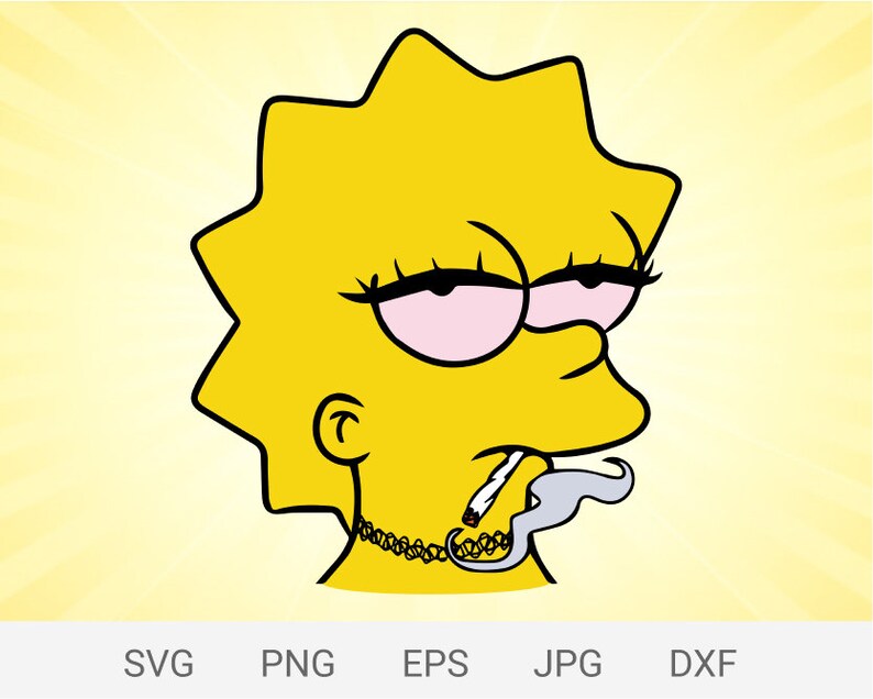 Lisa Simpson smoking marijuana svg for t-shirt funny print | Etsy