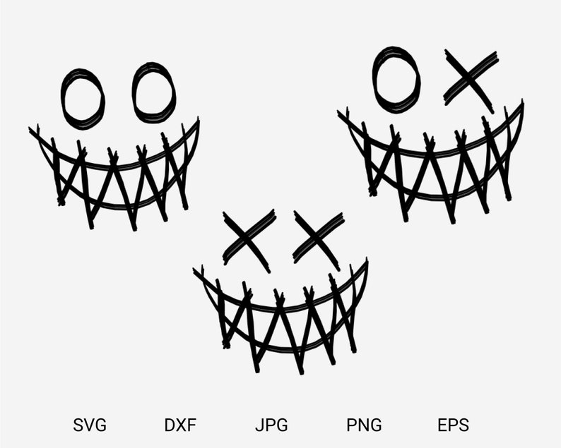 Horror Smiles Pack Faces Print for Halloween - Etsy