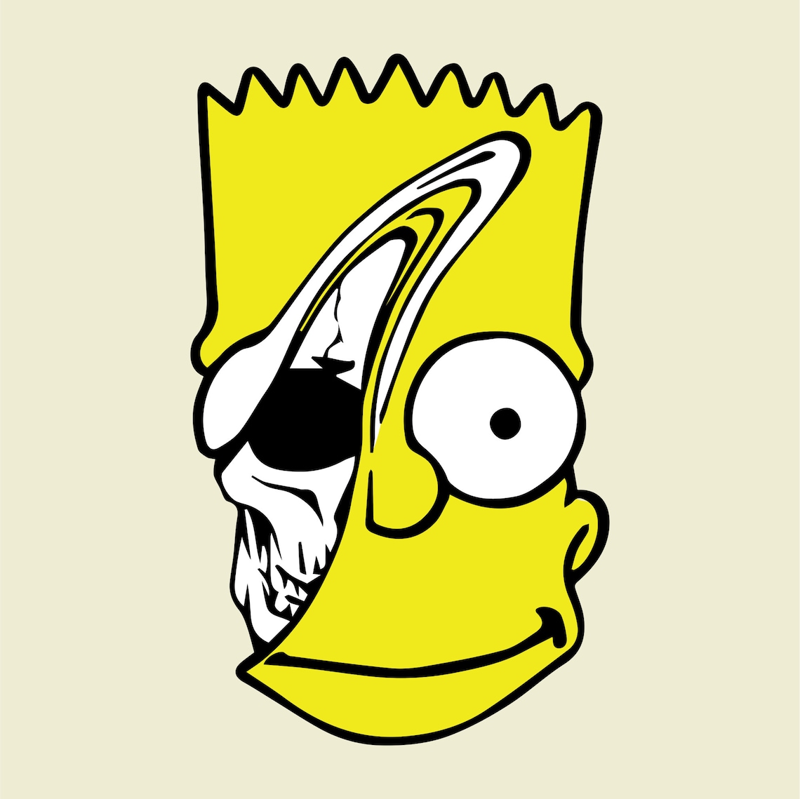 Bart Simpson skull skeleton svg print for t-shirt horror for | Etsy