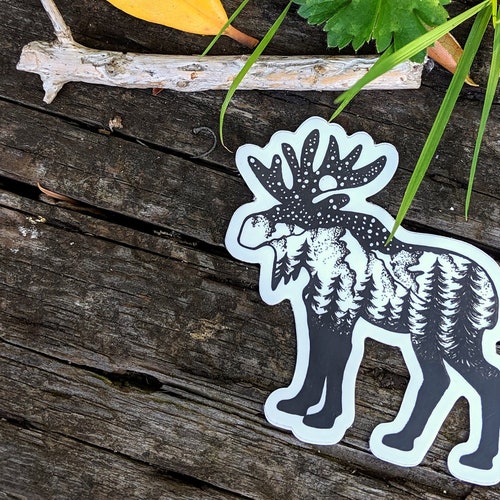 Moose Sticker Moose Decal Car Laptop Vinyl Decal Sticker | Etsy