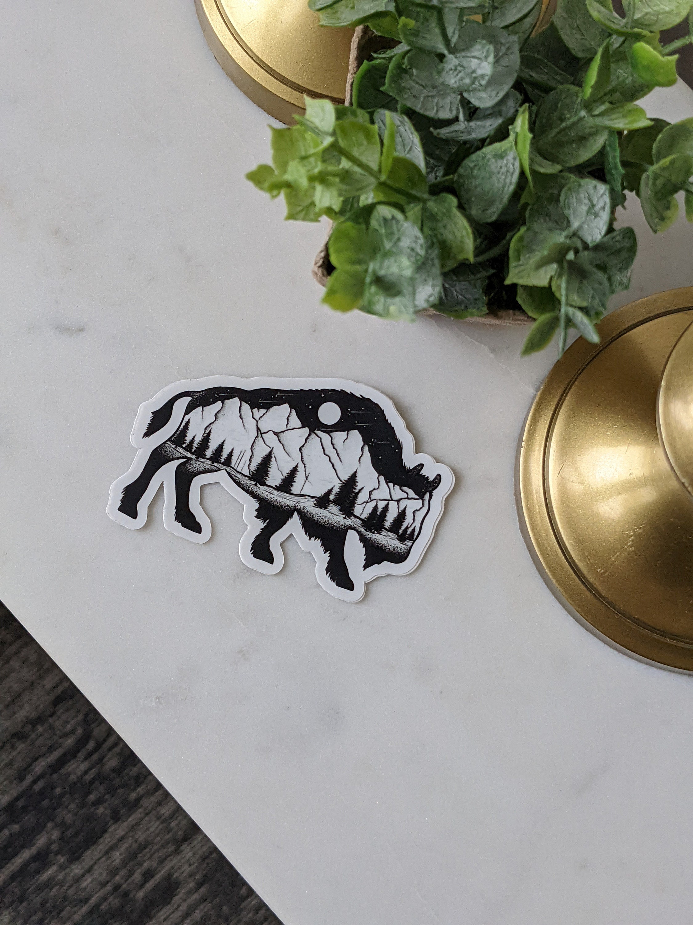 Bison Vinyl Sticker - Etsy