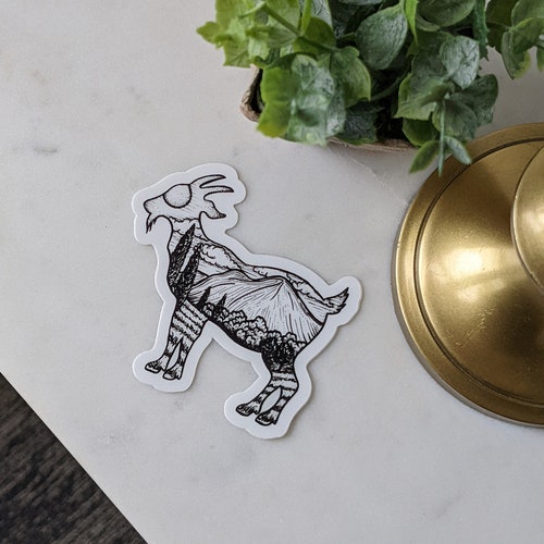 Goat Sticker Die Cut Label Goat Decal Mountain Goat - Etsy