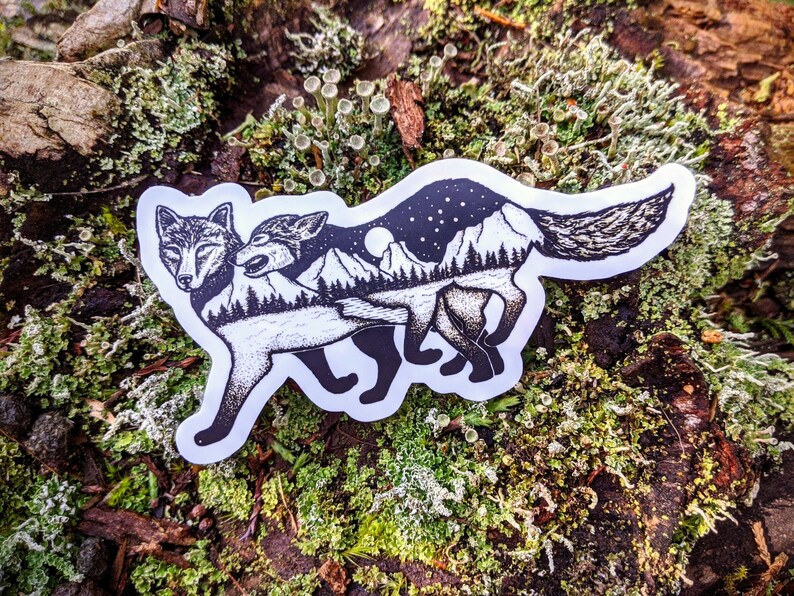 Running Wolves Vinyl Sticker - Etsy