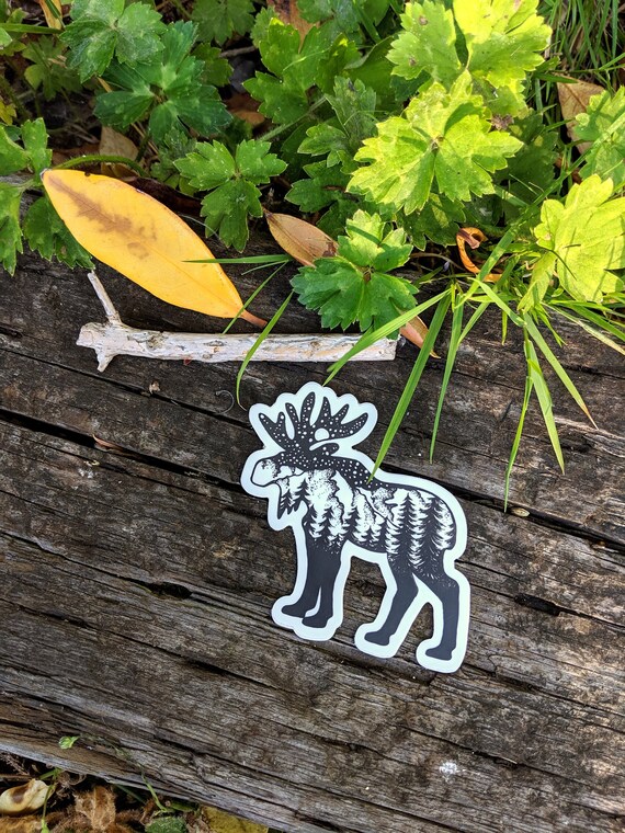Moose Vinyl Sticker | Etsy