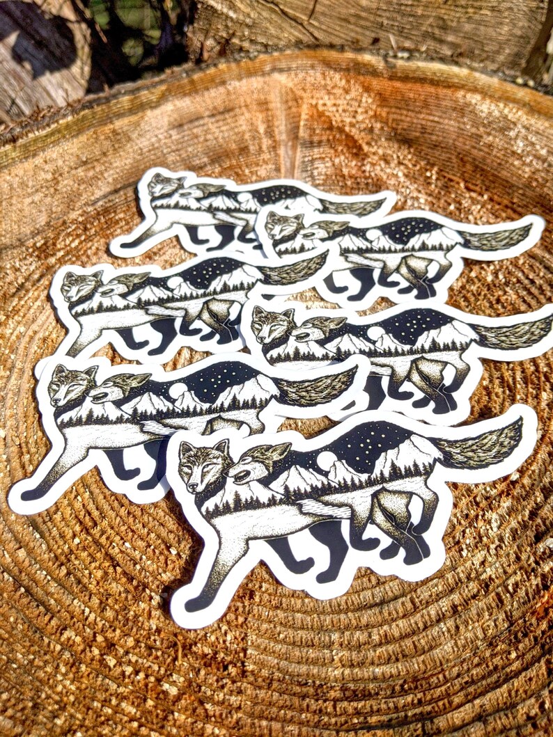 Running Wolves Vinyl Sticker - Etsy