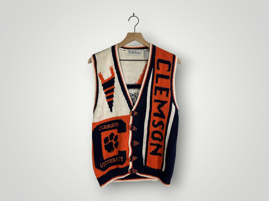VINTAGE 90's Clemson Tigers Sweater Vest - Etsy