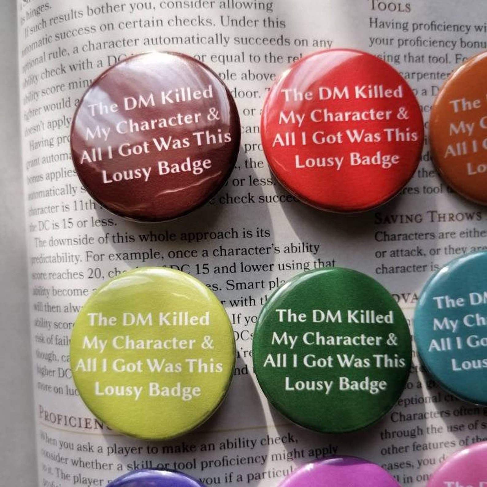 The DM Killed My Character & All I Got Was This Lousy Badge 38mm Button ...